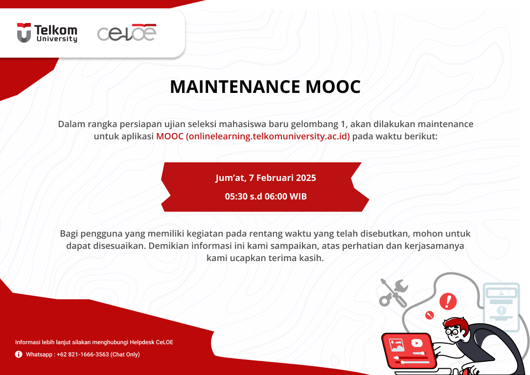MOOC: Maintenance MOOC (7 Februari 2025)