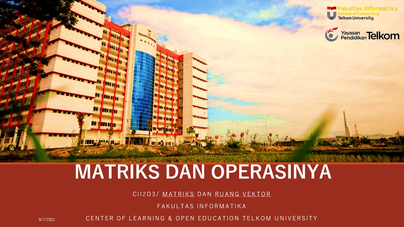 Course: Dasar-Dasar Matriks dan Determinan: Aplikasi dalam Ruang Vektor